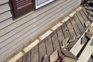 Fred & Kim’s Basement Remodel, Flash an Existing Deck