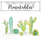 Free Watercolor Cactus Printable