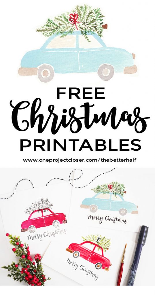 Watercolor Christmas Printable - One Project Closer