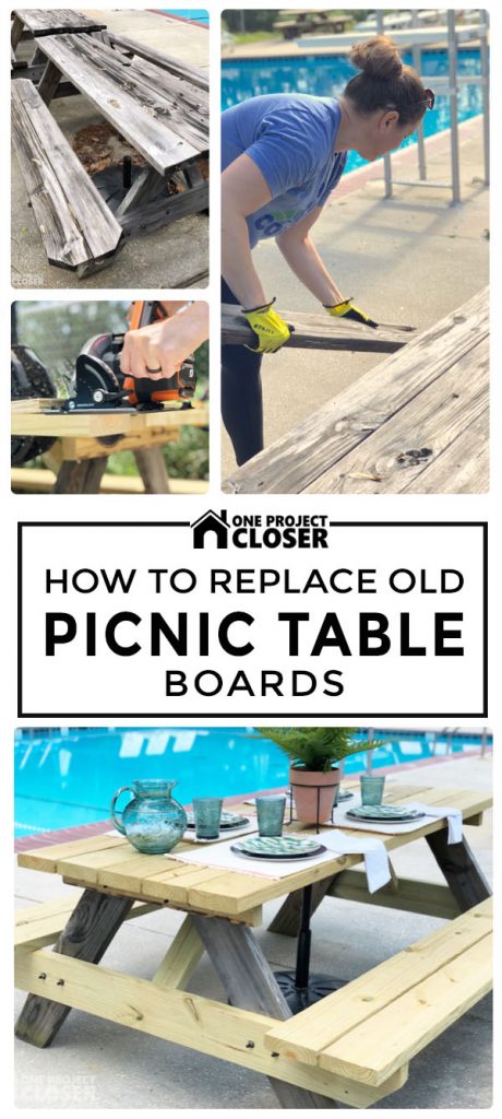 How to Replace Picnic Table Boards - One Project Closer