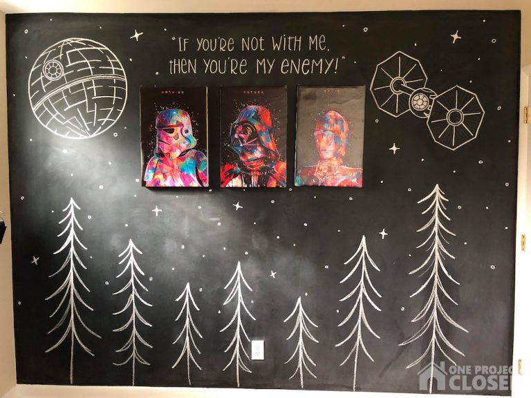 Simple DIY Star Wars Chalkboard Art Wall
